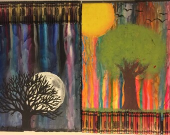 Melted crayon art | Etsy