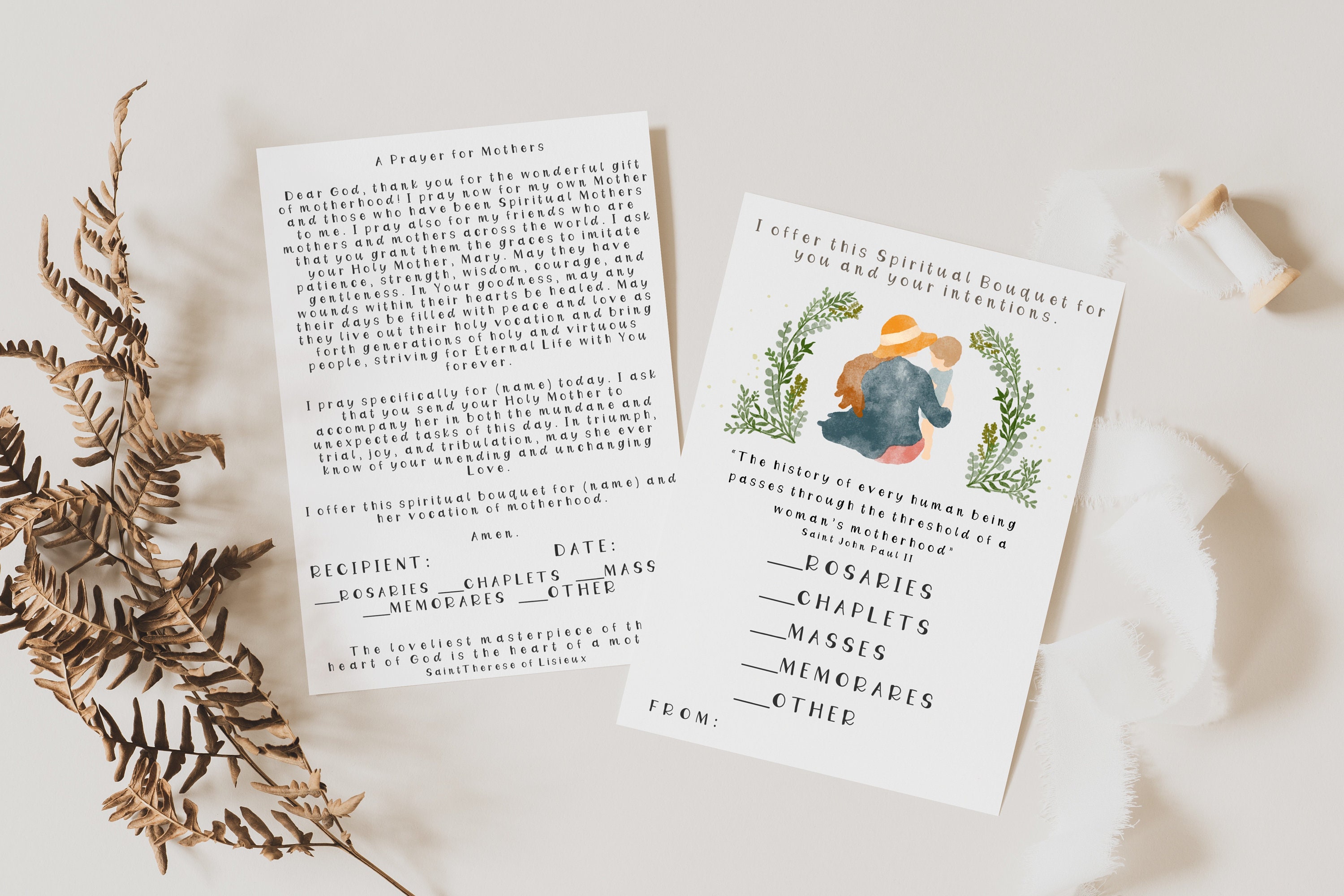 Mother Spiritual Bouquet Card - Etsy