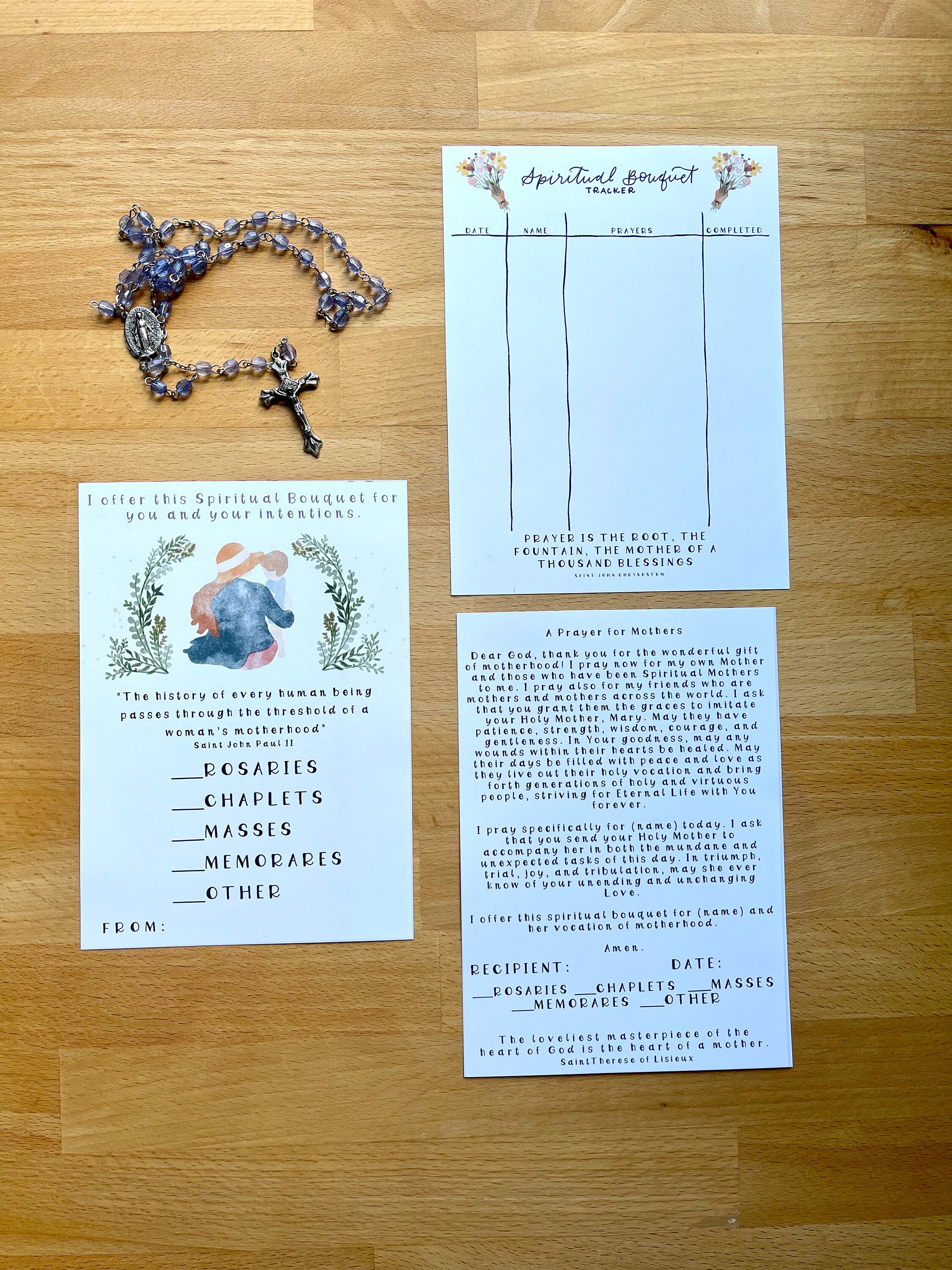 Mother Spiritual Bouquet Card - Etsy