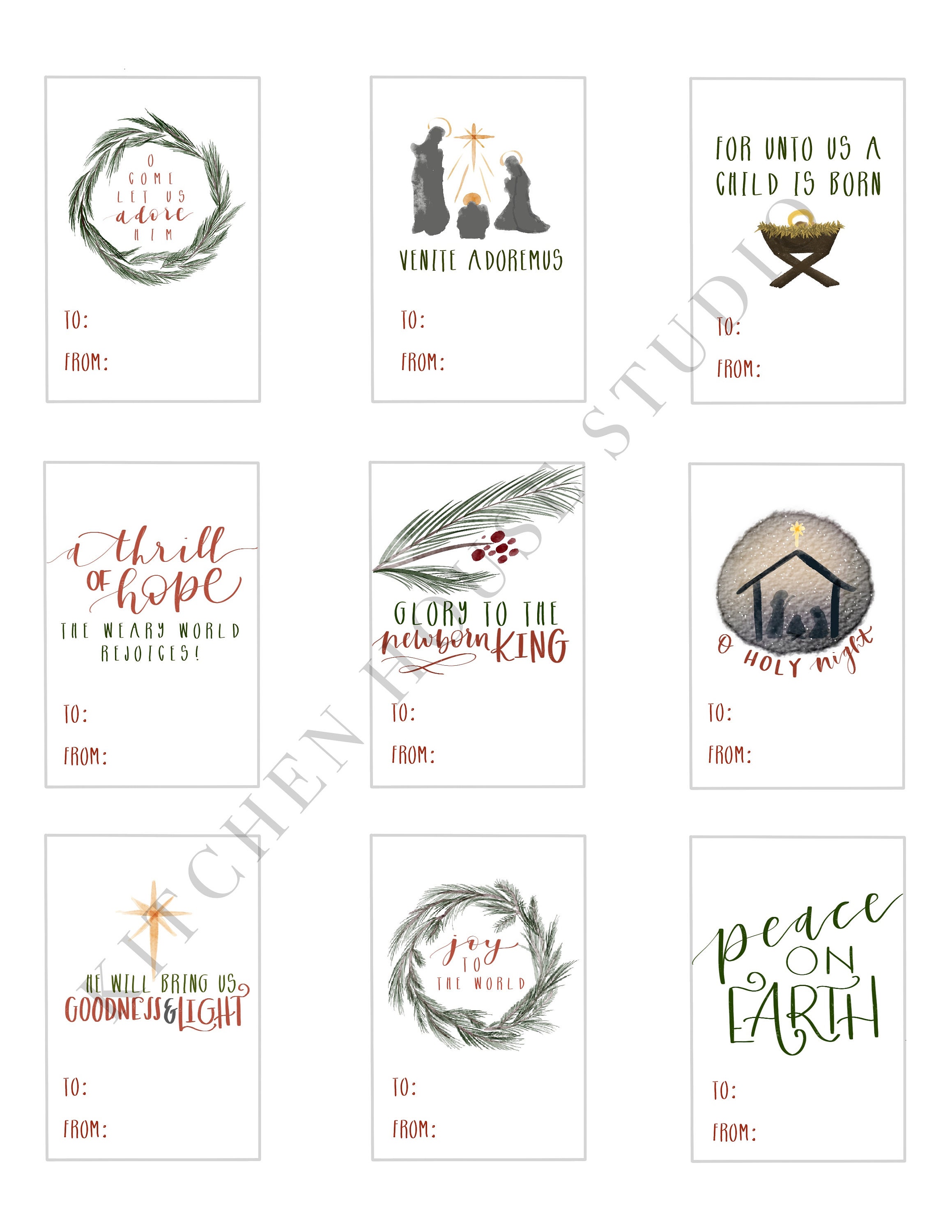 Printable Christmas Gift Tag Bundle - Etsy