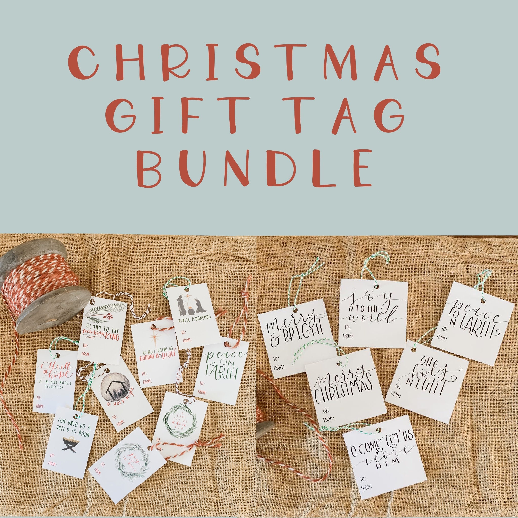 Printable Christmas Gift Tag Bundle - Etsy