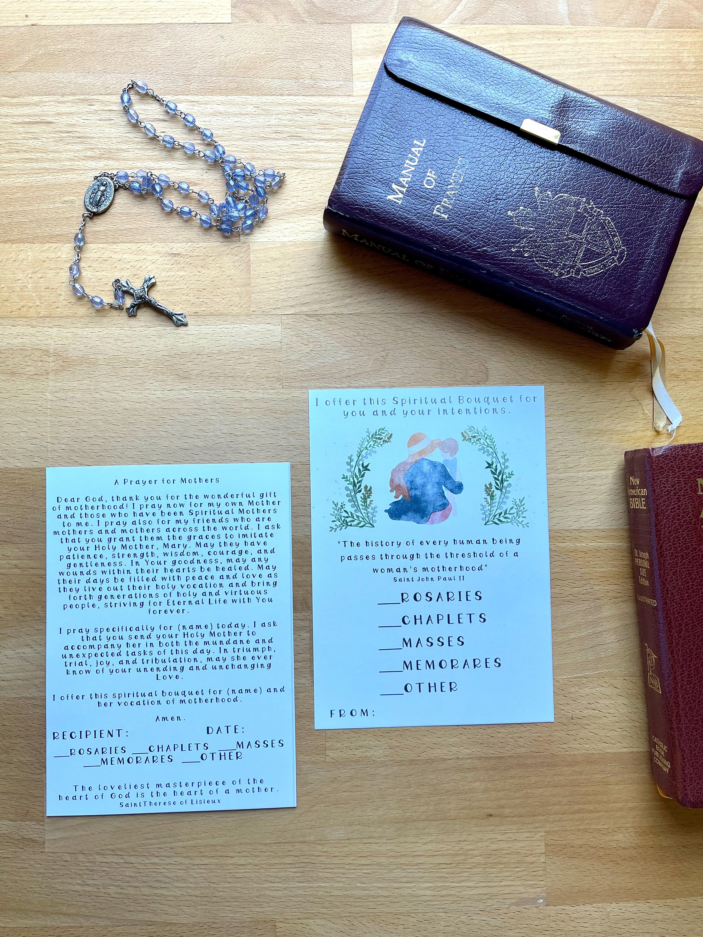 Mother Spiritual Bouquet Card - Etsy