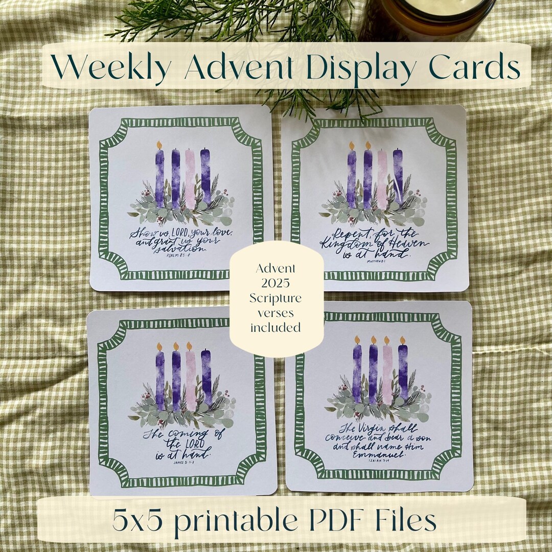 Advent Wreath Art With 2025 Scripture Verses Digital Download ...