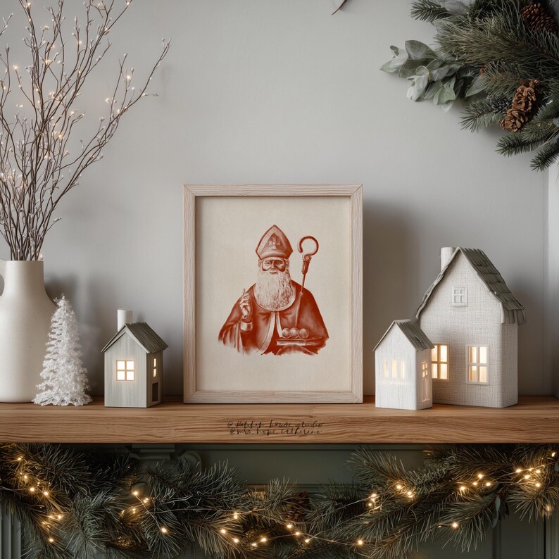 Saint Nicholas Printable Artwork | Digital Download | 8x10 and 5x7 ...