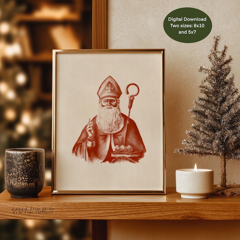 Saint Nicholas Printable Artwork | Digital Download | 8x10 and 5x7 ...