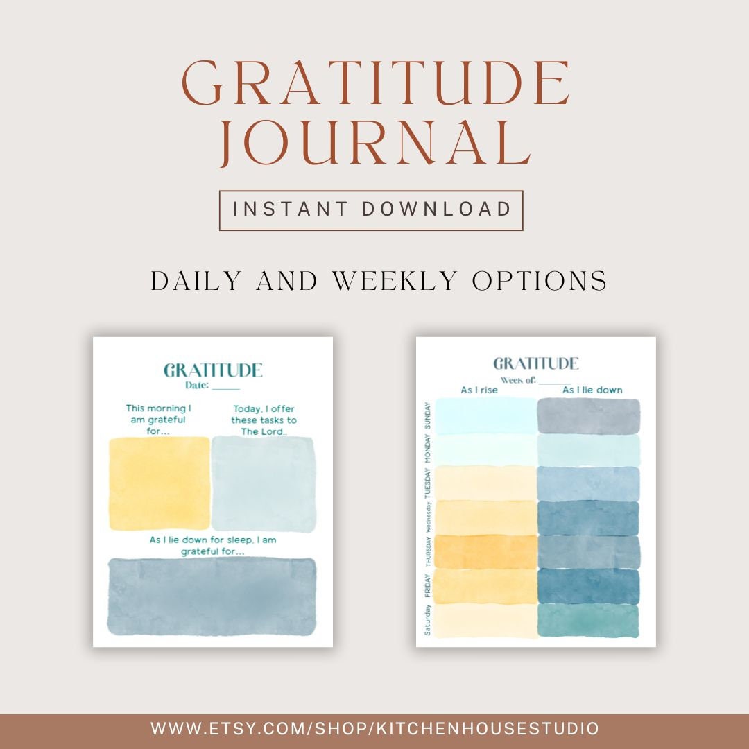 Gratitude Journal Printable: Daily & Weekly Reflection (PDF) - Etsy