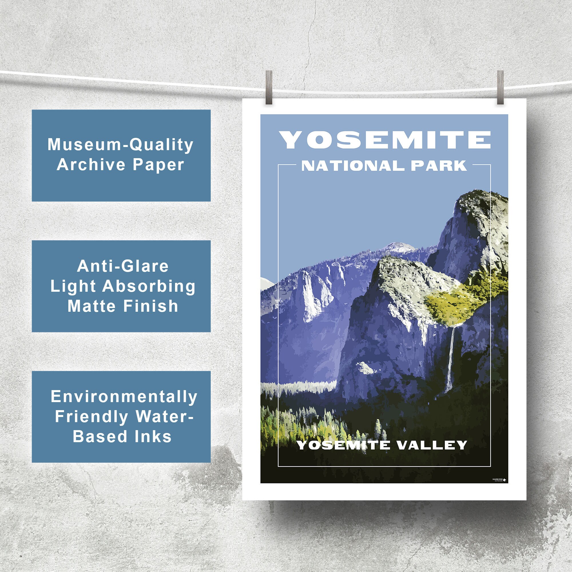 Yosemite National Park Poster Vintage Travel Poster Nature Wall Decor ...