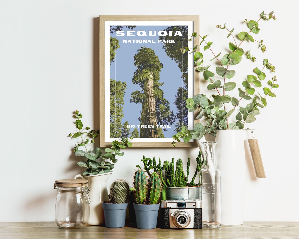 Sequoia National Park Poster Vintage Travel Poster Nature Wall Decor ...