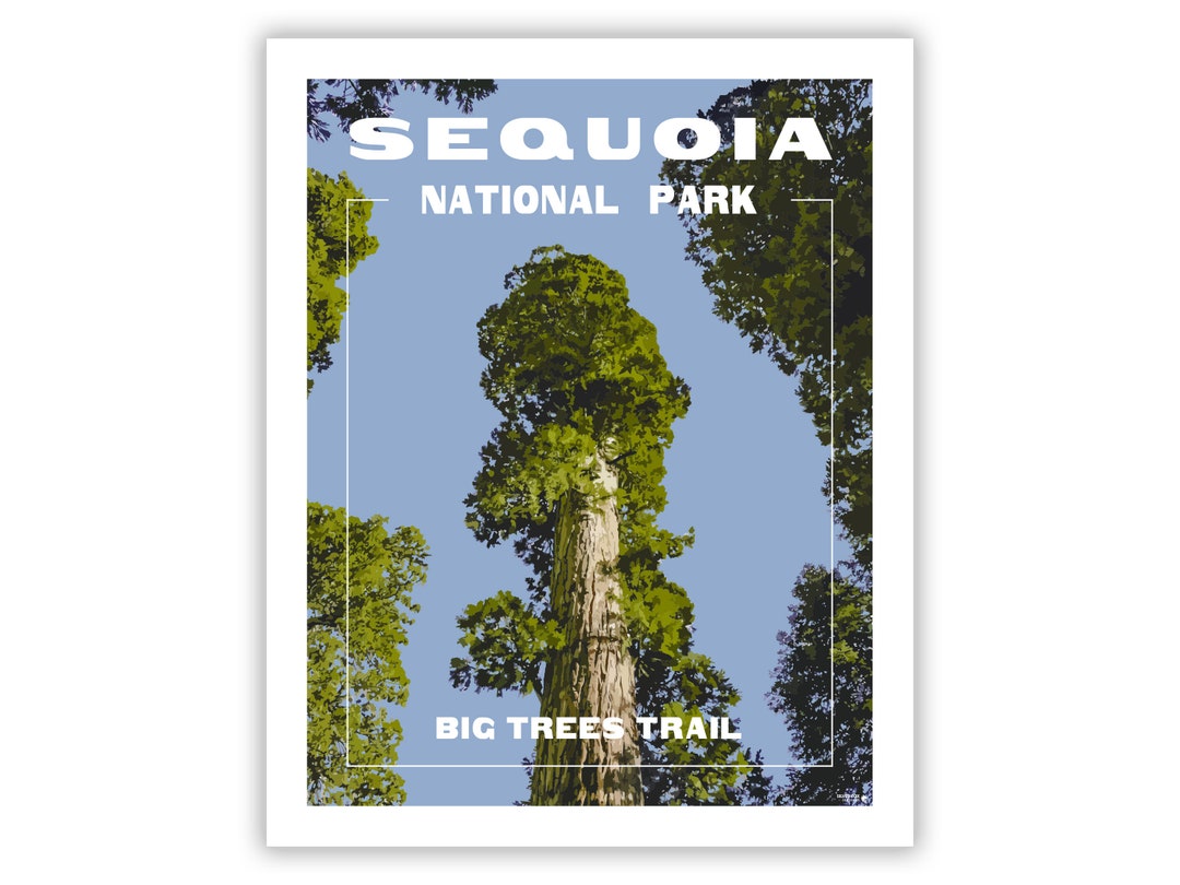 Sequoia National Park Poster Vintage Travel Poster Nature Wall Decor ...