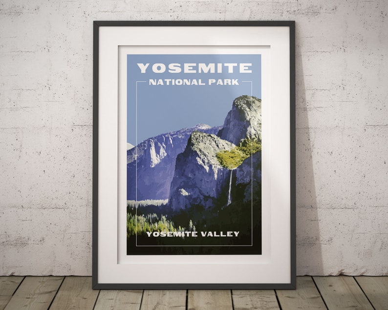 Yosemite National Park Poster Vintage Travel Poster Nature Wall Decor ...