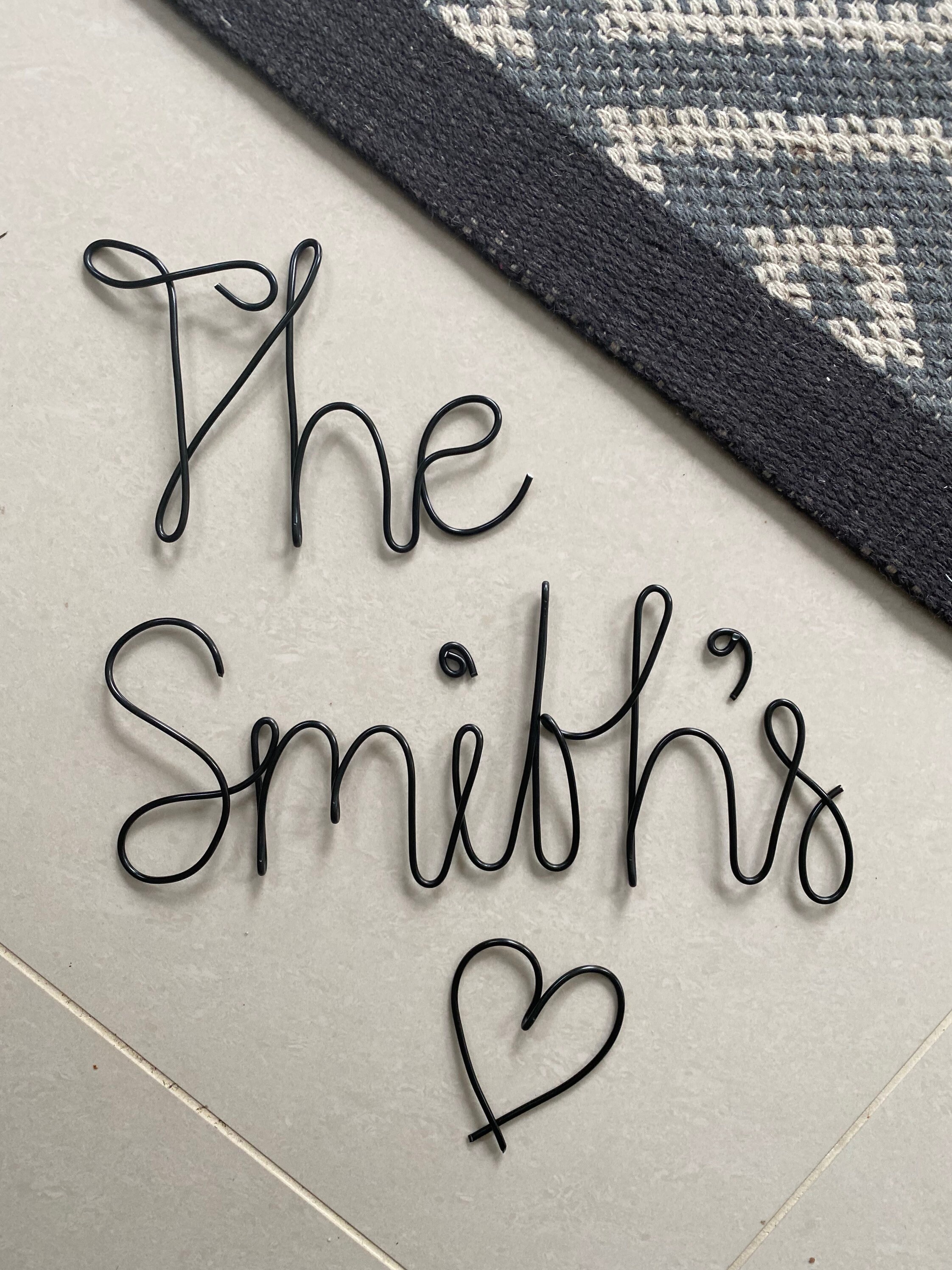 Wire Family Name Sign Family Name Wall Artwire Typography | Etsy