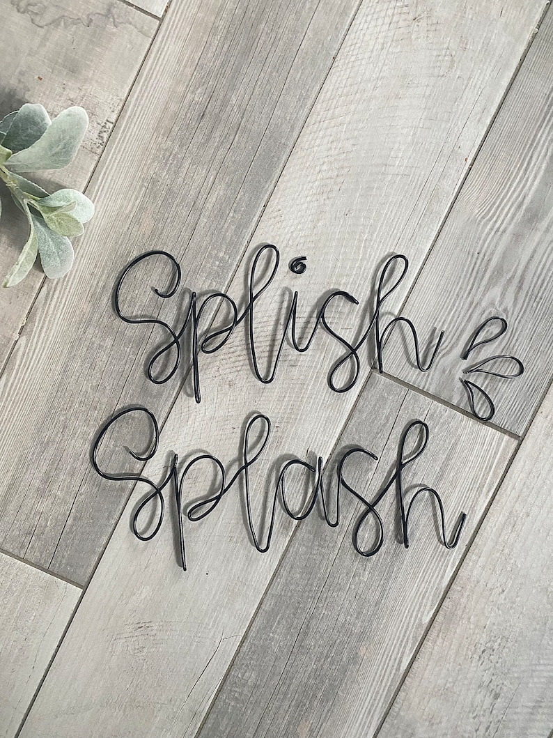 Bathroom Sign Splish Splash Wire Wall Sign - Etsy