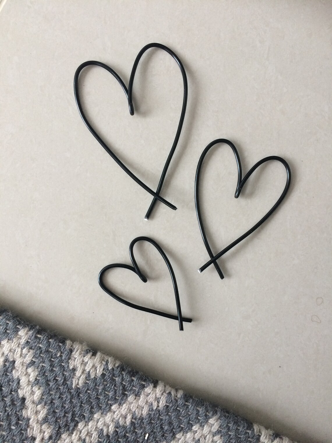 Trio of Wire Hearts Wire Heart Decoration | Etsy