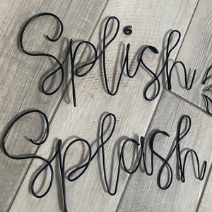 Bathroom Sign Splish Splash Wire Wall Sign - Etsy