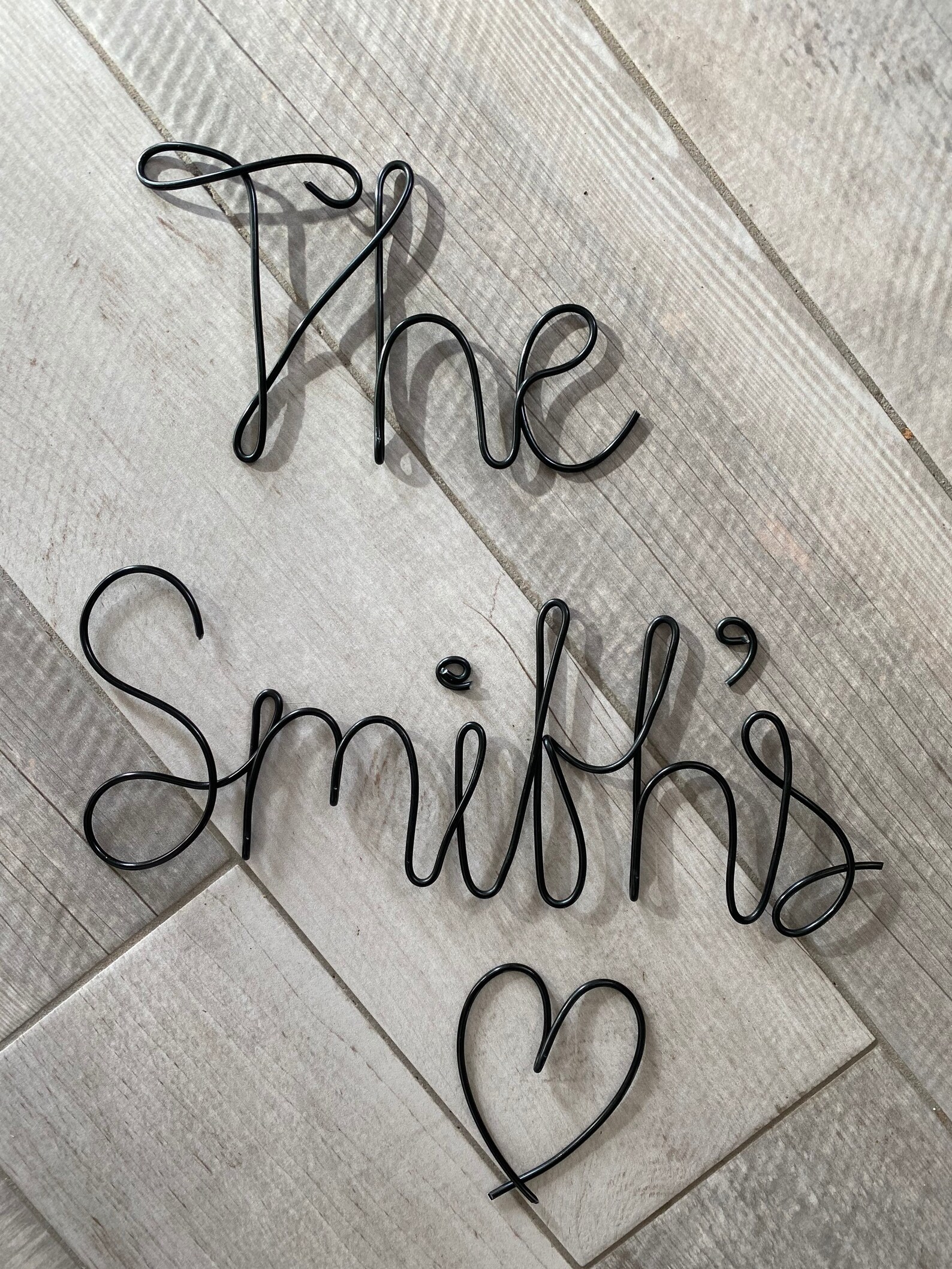 Wire Family Name Sign Family Name Wall Artwire Typography | Etsy