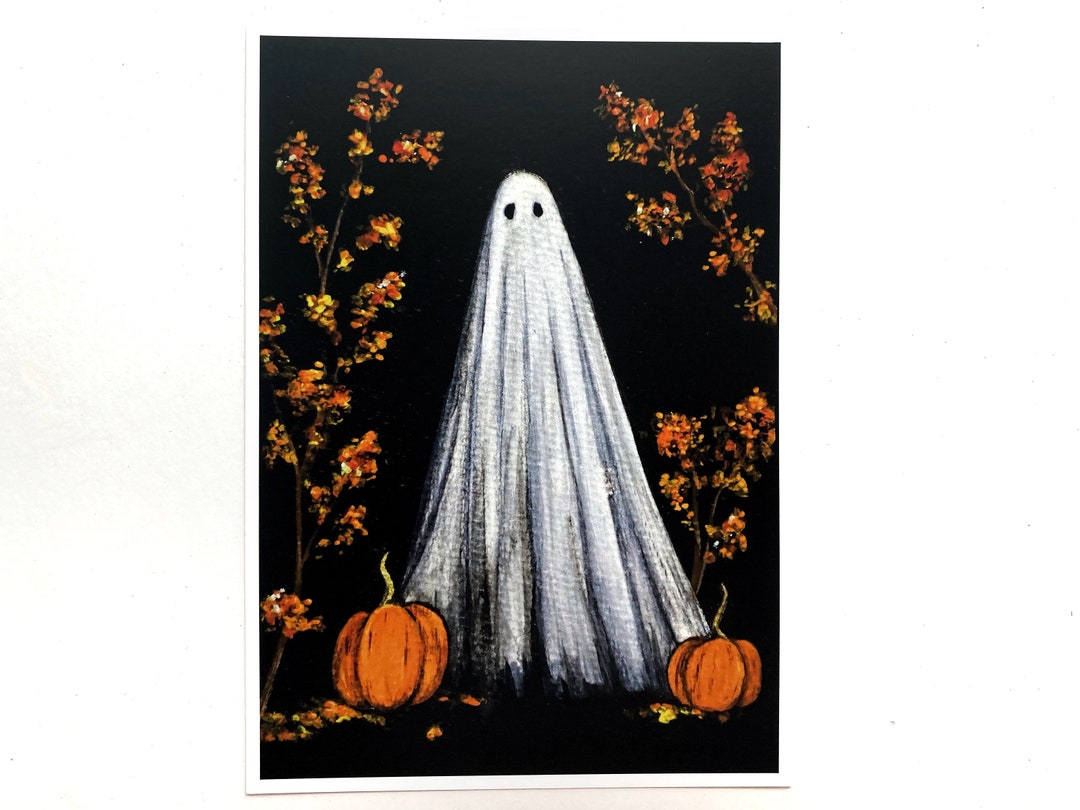Autumn Ghost Art Print Spooky Gallery Wall Halloween Fall October ...