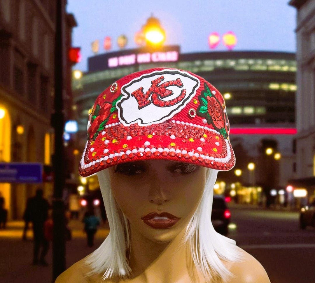 Visor Hat "kansas City Chiefs" Custom Made Red Visor Cap - Etsy