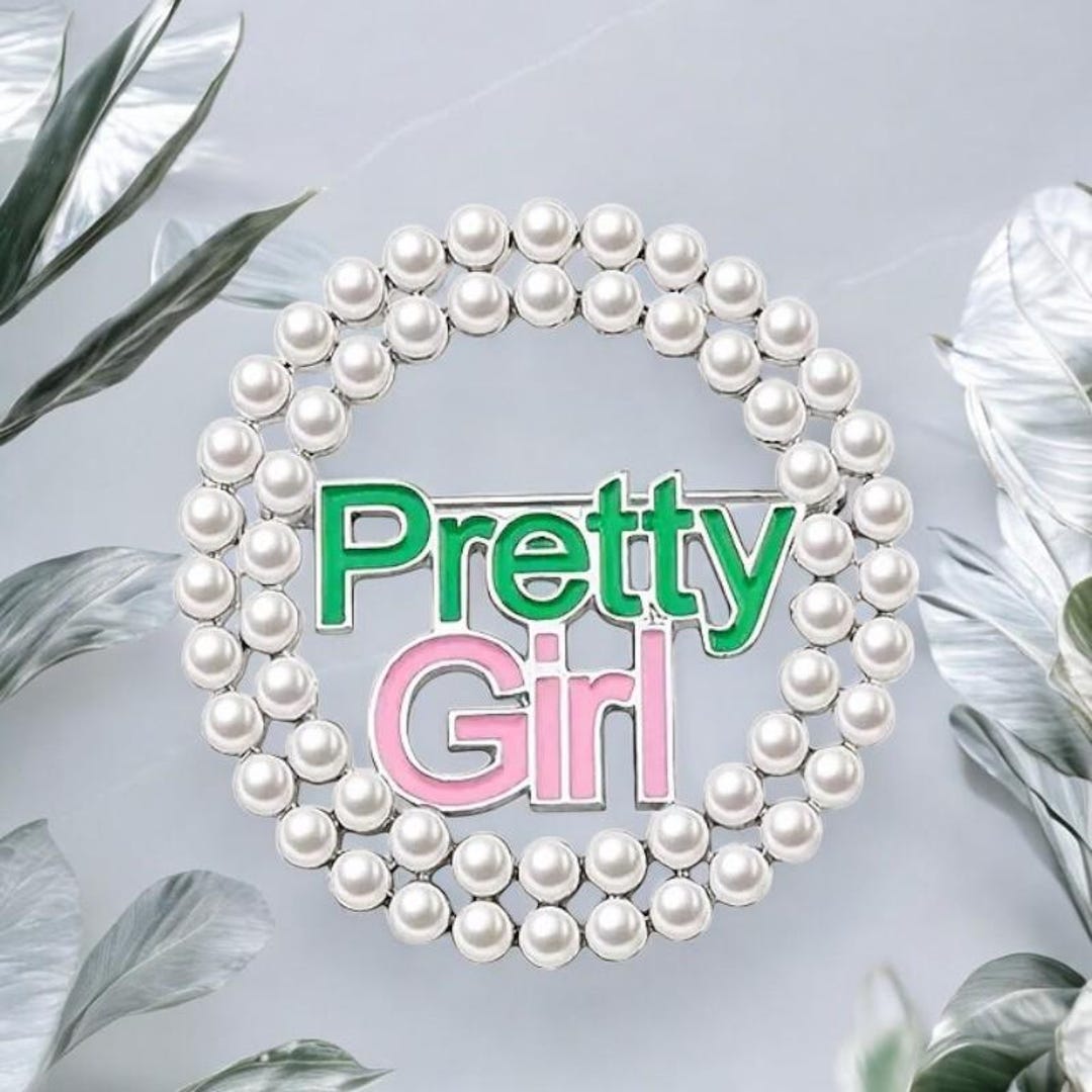AKA Alpha Kappa Alpha Brooch Pretty Girl White Pearls - Etsy