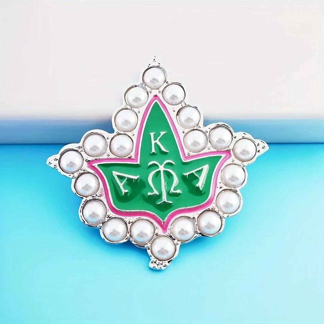 AKA Alpha Kappa Alpha Brooch With White Pearls - Etsy