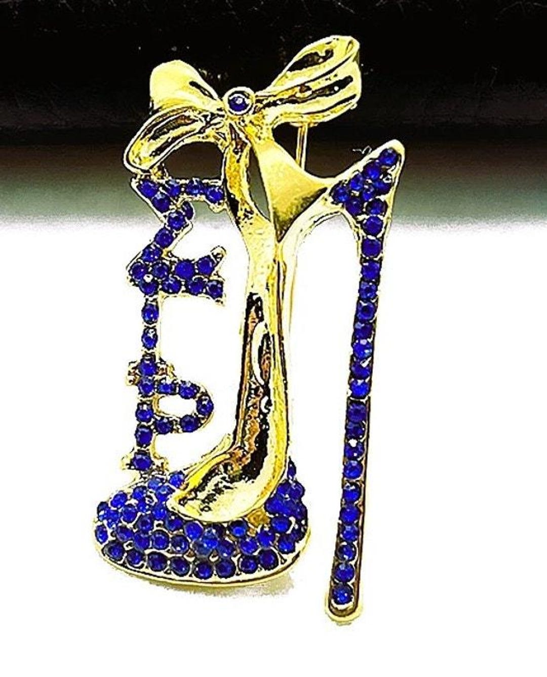Sigma Gamma Rho Brooch Shoe High Heel Blue & Gold - Etsy