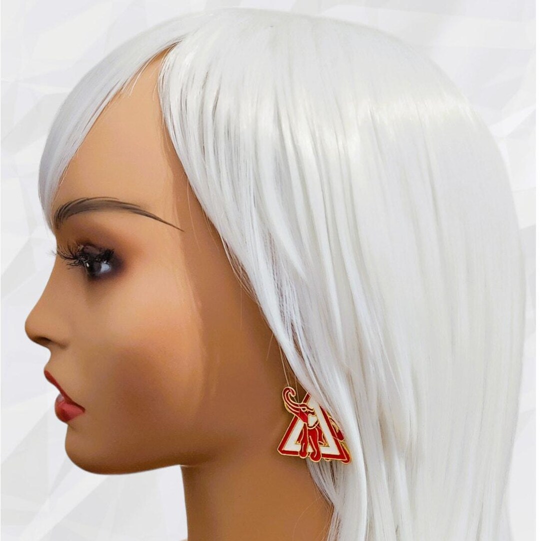 Delta Sigma Theta Earrings Triangle Red and White With Elephant - Etsy