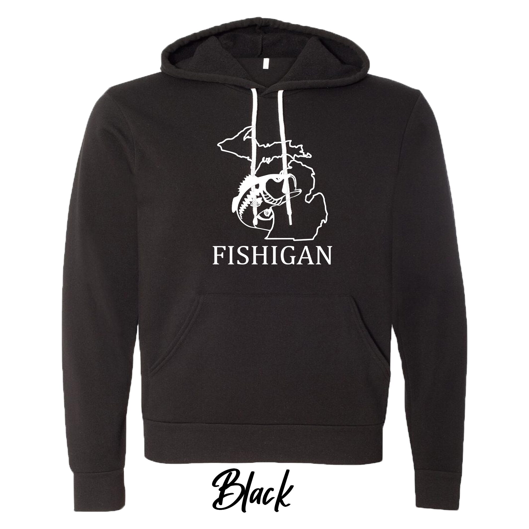 Fish Michigan Hoodie/ Fishigan/ Fishing Sweatshirt/ Michigan | Etsy