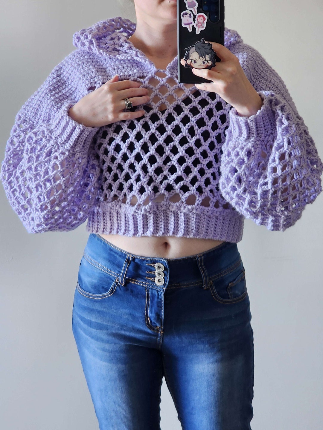 The Cropped Mesh Sweater CROCHET PATTERN - Etsy