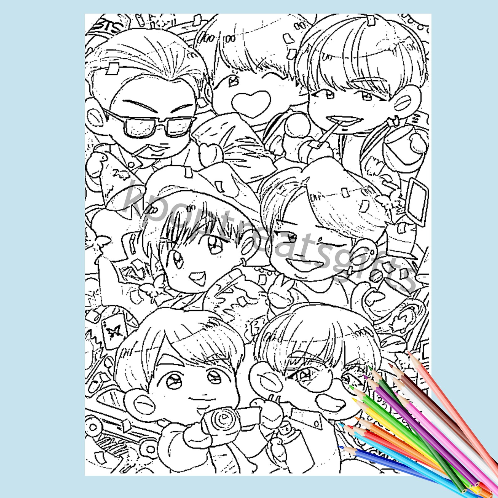 PRINTABLE BTS COLOURING Pages Digital Download - Etsy UK