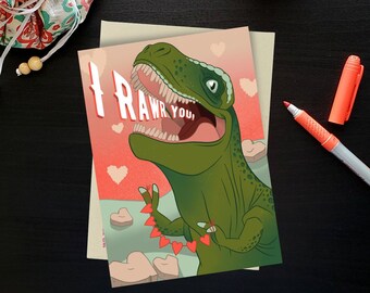 Dinosaur card | Etsy