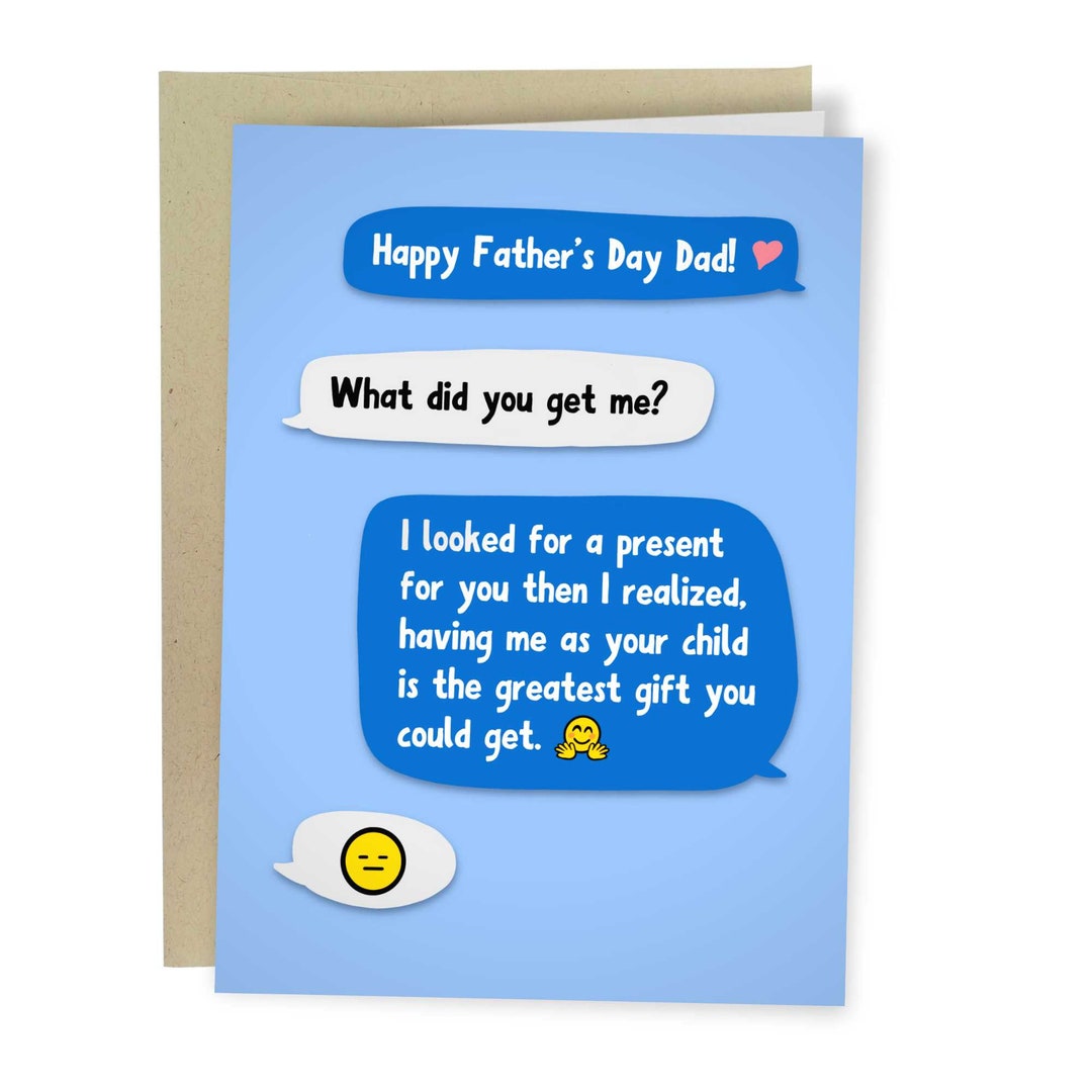 Happy Father's Day Dad Text Message, Funny Father's Day Card, Cute Text ...