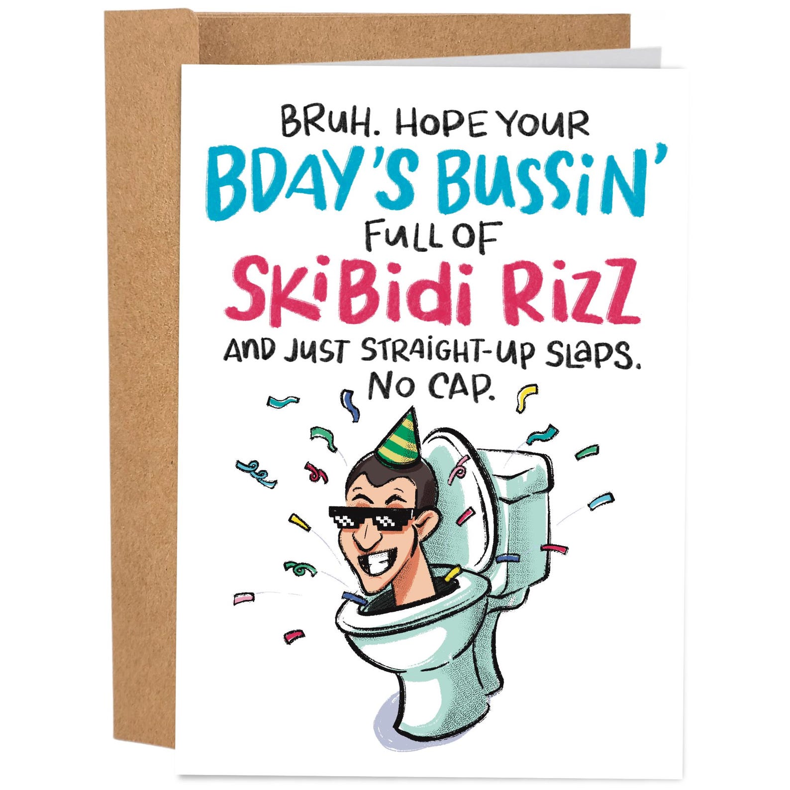 Skibidi Rizz Birthday Card Funny Birthday Card, Card for Friend, Rude ...
