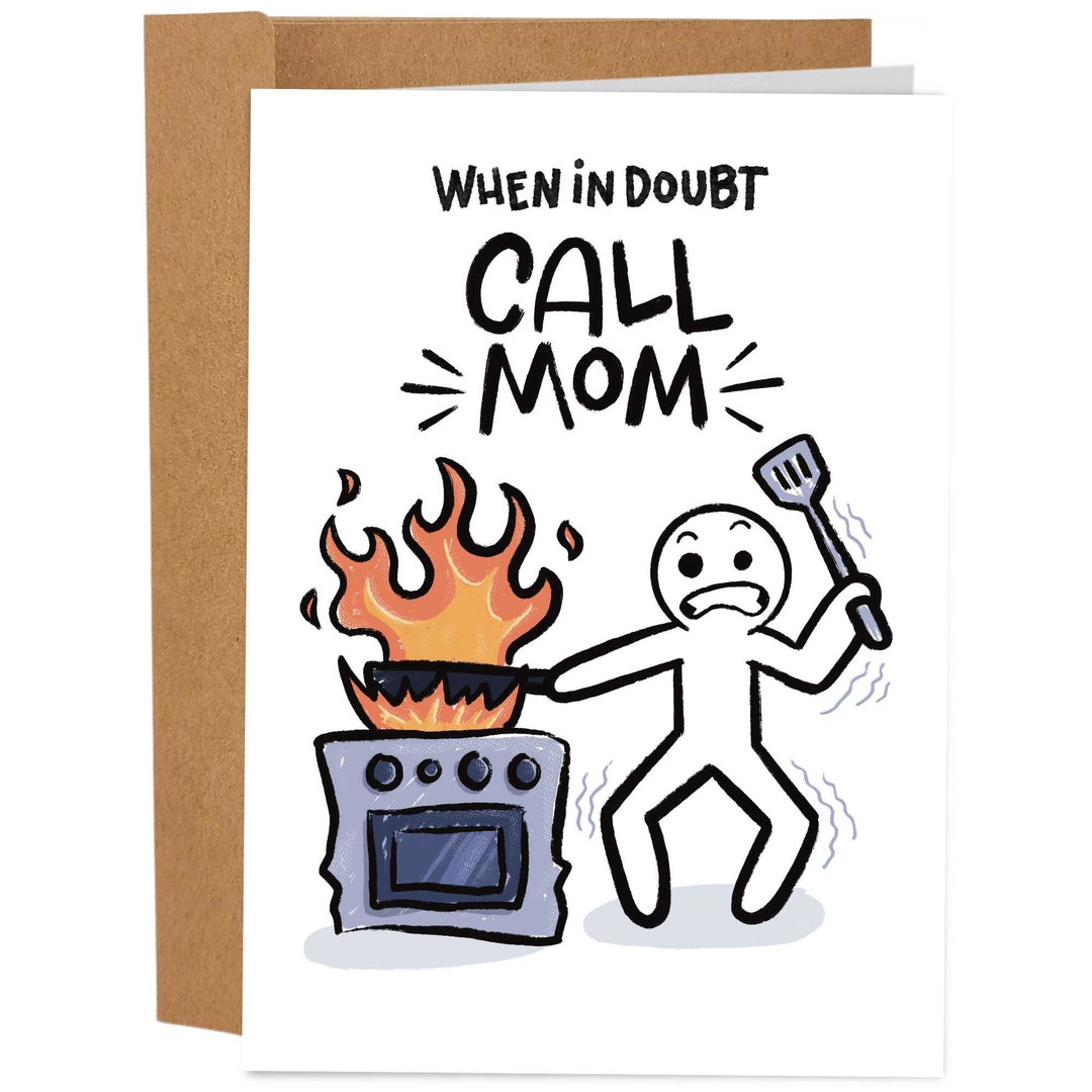 When in Doubt Call Mom Funny Mother's Day Card, Rude Greeting Card for ...
