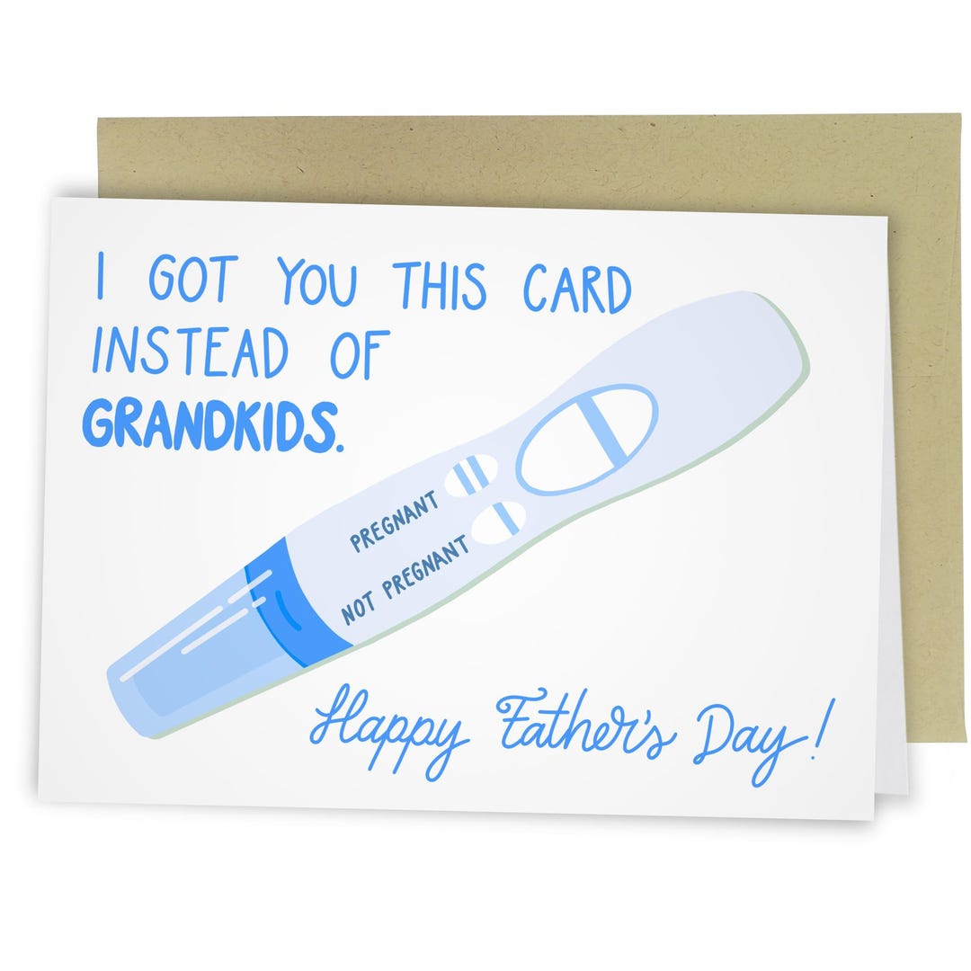 Pregnancy Test Father's Day Funny Father's Day Card, Rude Card for Dad ...