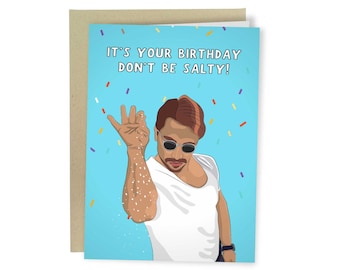 Saltbae Birthday Card Funny Internet Meme Salt Bae Funny - Etsy