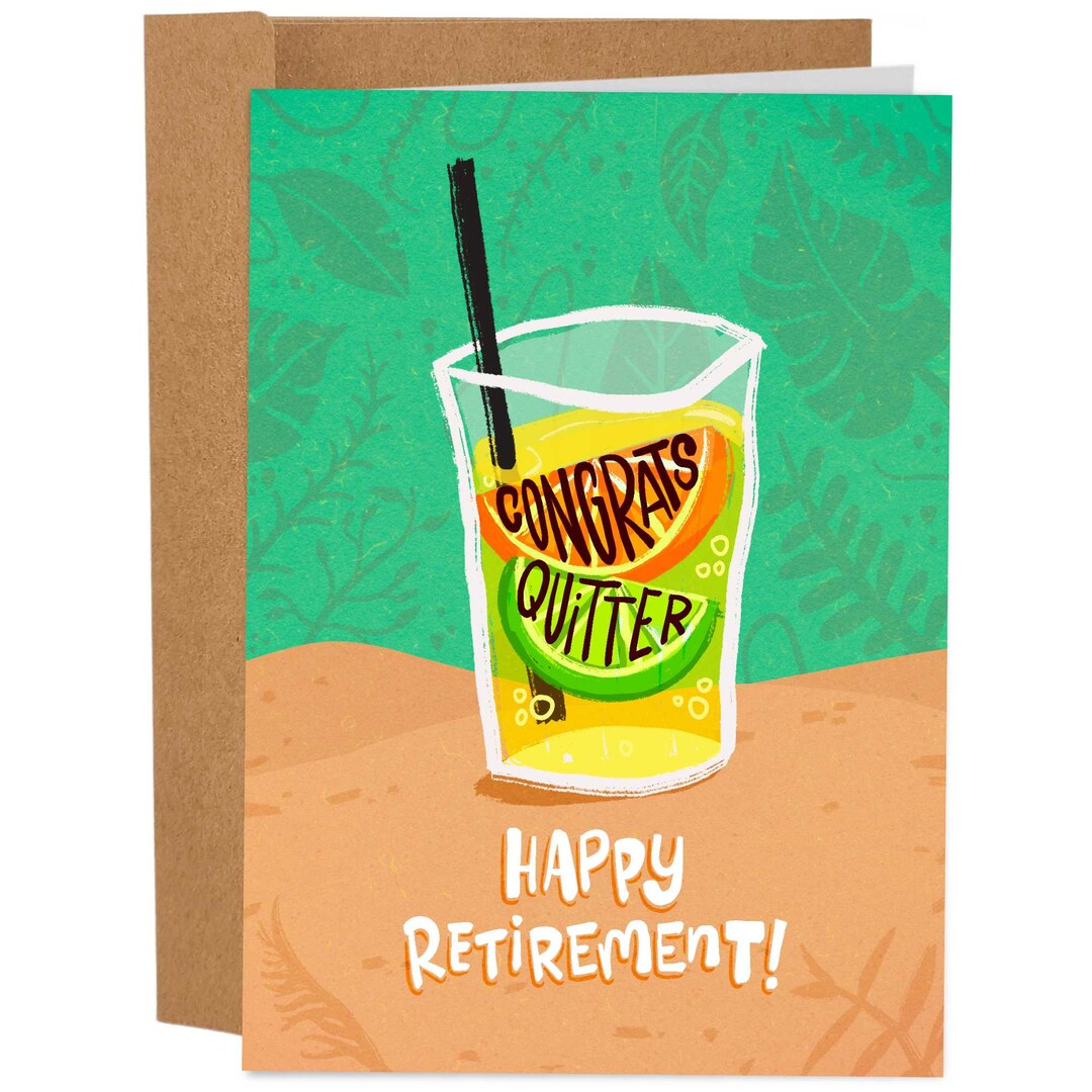 Congrats Quitter Happy Retirement, Funny Retirement Card, Funny Retired ...