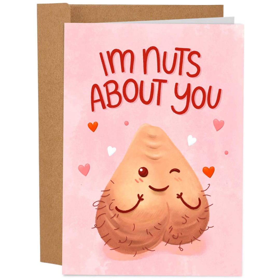 I'm Nuts About You Funny Valentine's Day Card, Funny Greeting Card ...