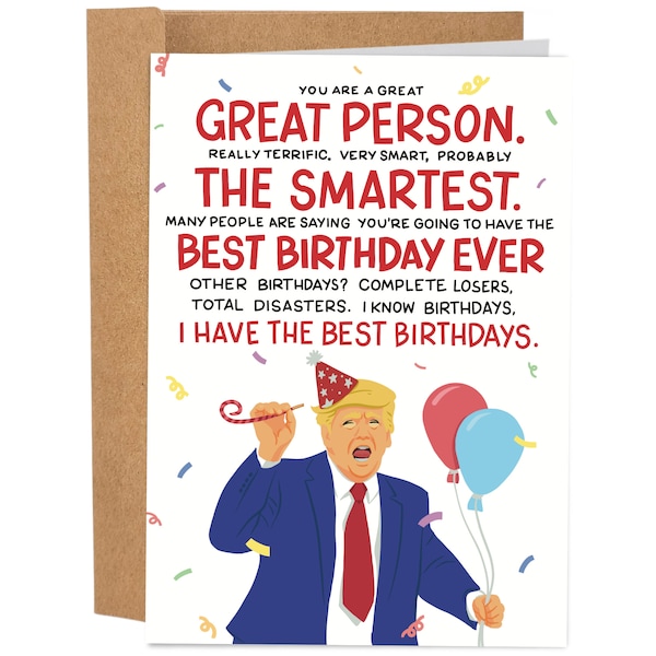 Sarcastic Anti Trump Birthday Card - Etsy