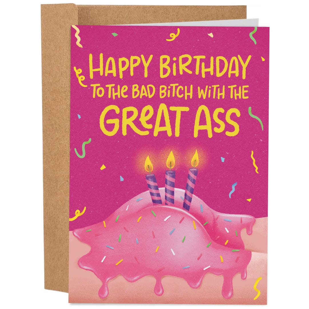 Great Ass Funny Birthday Card, Bday Card for Friend, Rude Greeting Card ...