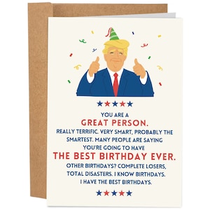 Best Birthday Ever Trump Funny Birthday Card, Bday Card for Friend ...