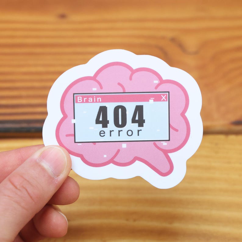 Brain 404 Error Sticker - Etsy