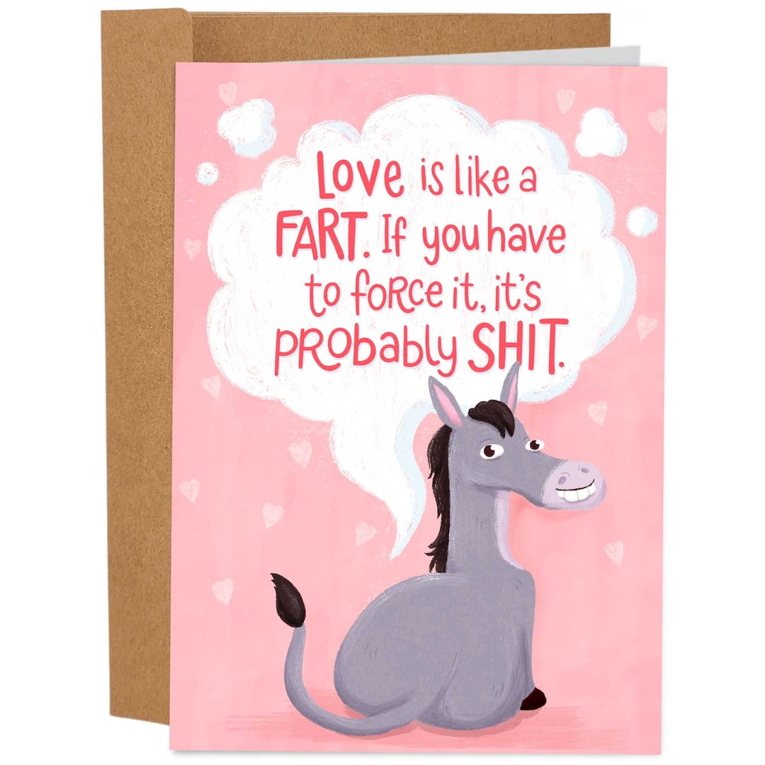 Love is Like A Fart Funny Anniversary Card, Rude Greeting Card, Sassy ...
