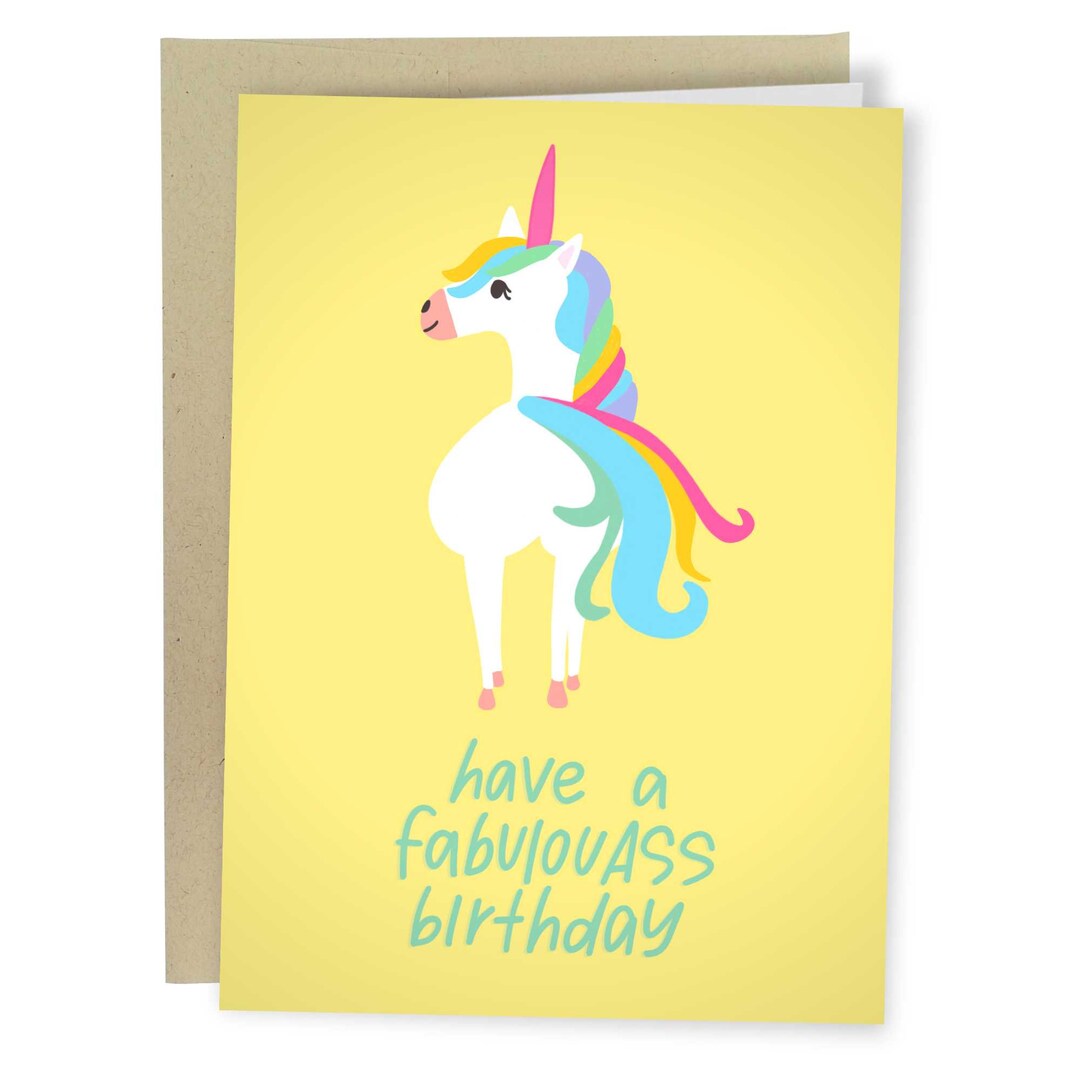 Have A Fabulouass Birthday, Funny Birthday Card, Butt Card for Him ...