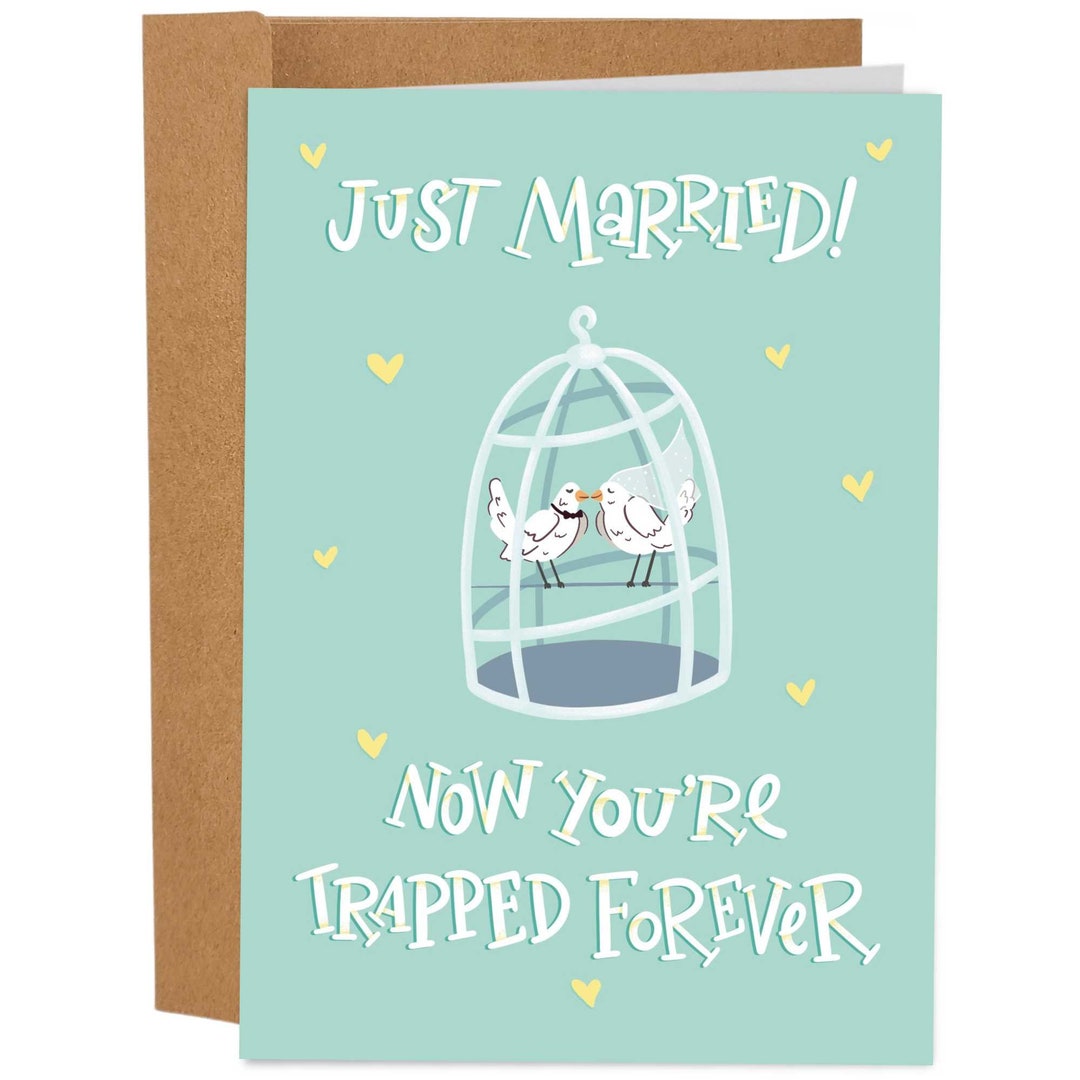 You're Trapped Forever Funny Wedding Card, Bachelor Party Card ...