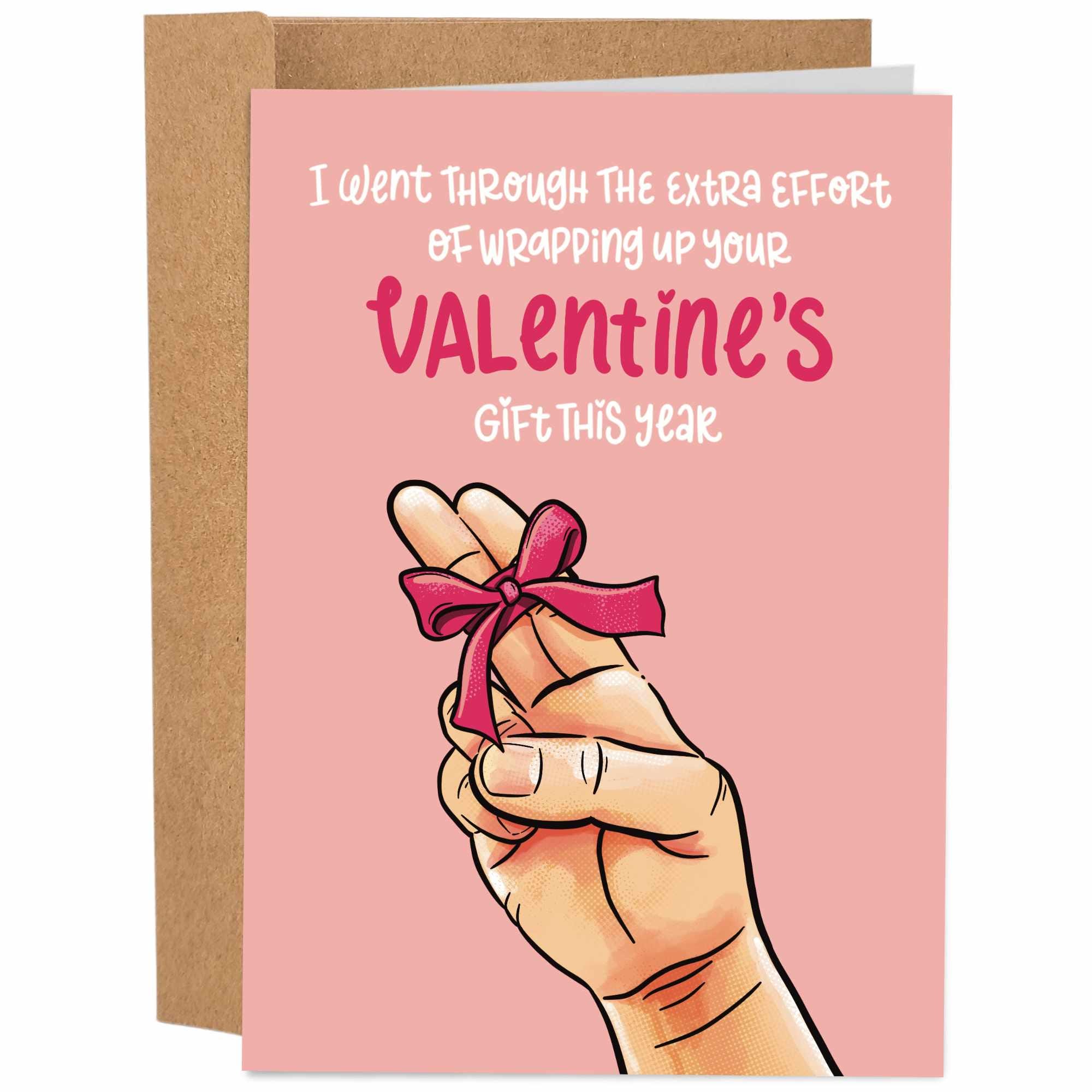 Wrapping Your Valentine's Gift Funny Valentine's Day Card, Dirty ...