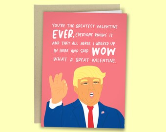 Trump Valentine Card | Etsy