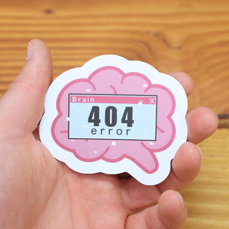 Brain 404 Error Sticker - Etsy