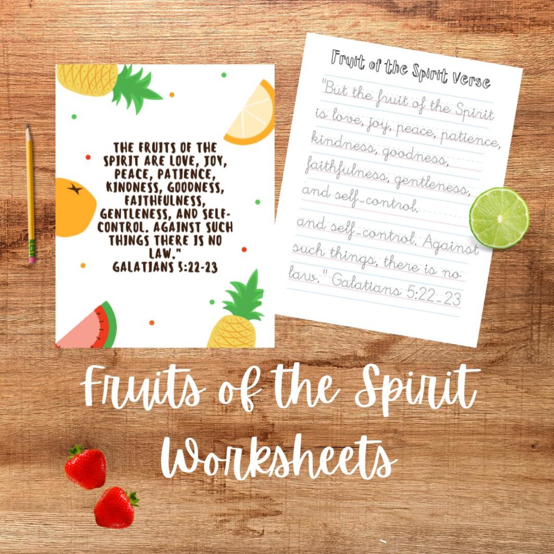 Fruits of the Spirit Bible Verse Printable | Handwriting Practice in ...