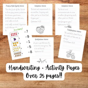 Fruits of the Spirit Bible Verse Printable | Handwriting Practice in ...