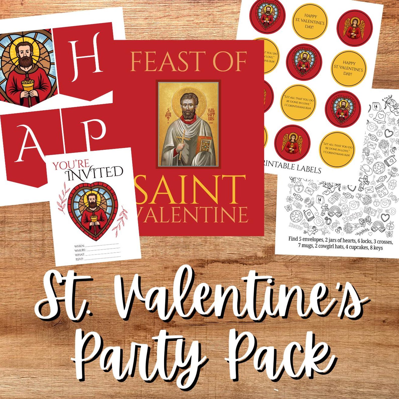 Saint Valentine’s Day Party Pack | Christian Valentine Printable ...