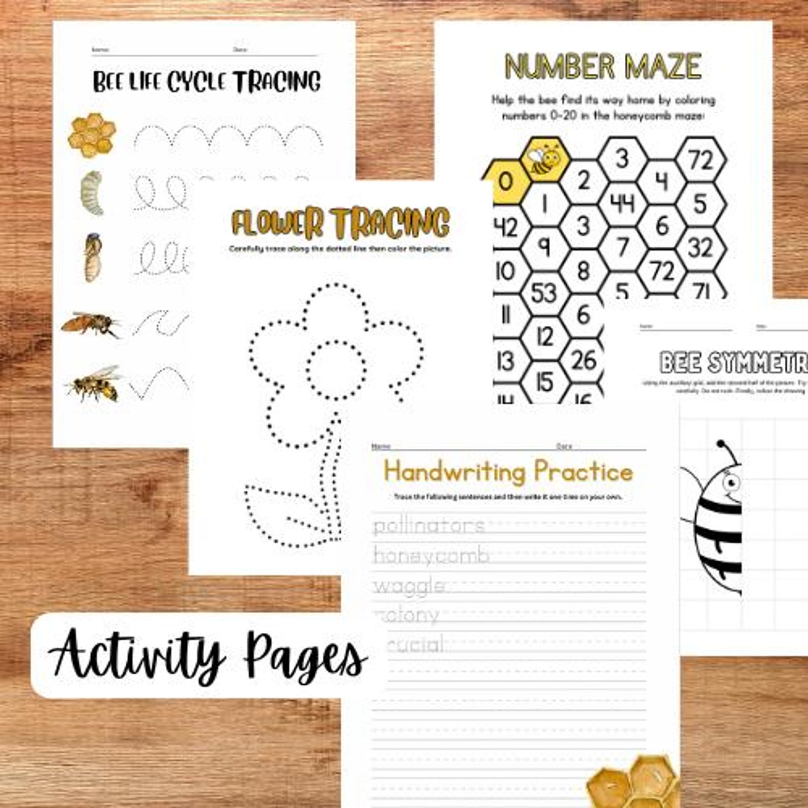 Bee Mini Unit Study for Kids | 20+ Pages of Worksheets, Bible Verses ...